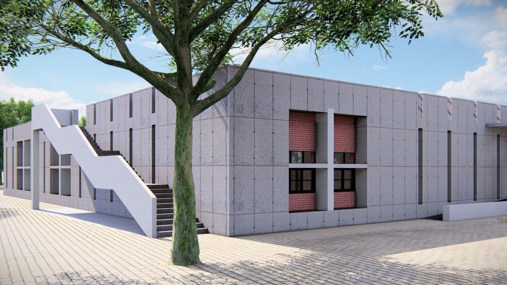 3D model UNIVERSITY CAMPUS SKETCHUP MODEL VR / AR / low-poly | CGTrader