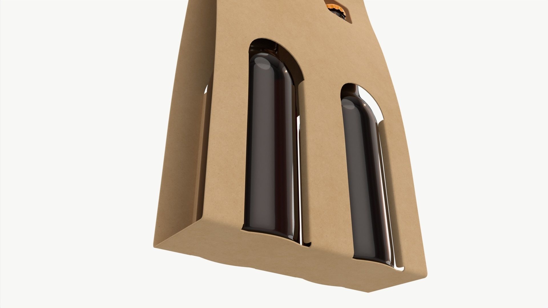 Beer bottle cardboard carrier 02 3D model | CGTrader