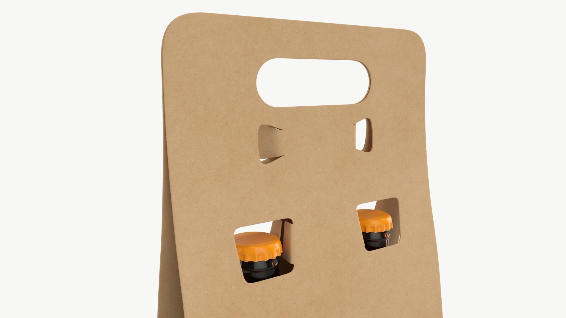 Beer bottle cardboard carrier 02 3D model | CGTrader