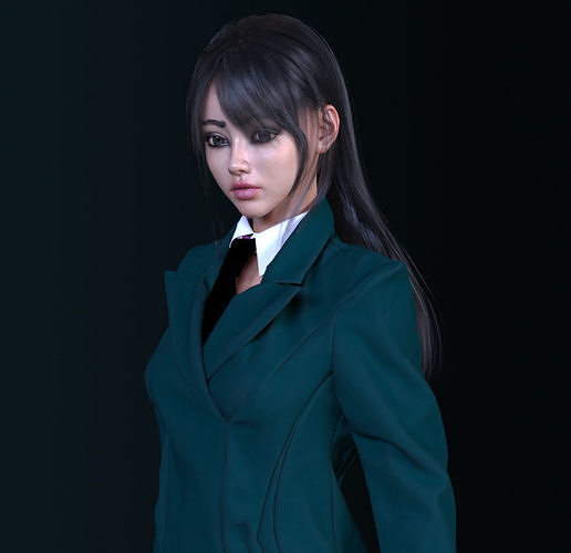 ANIME SET woman in suit 3D model | CGTrader