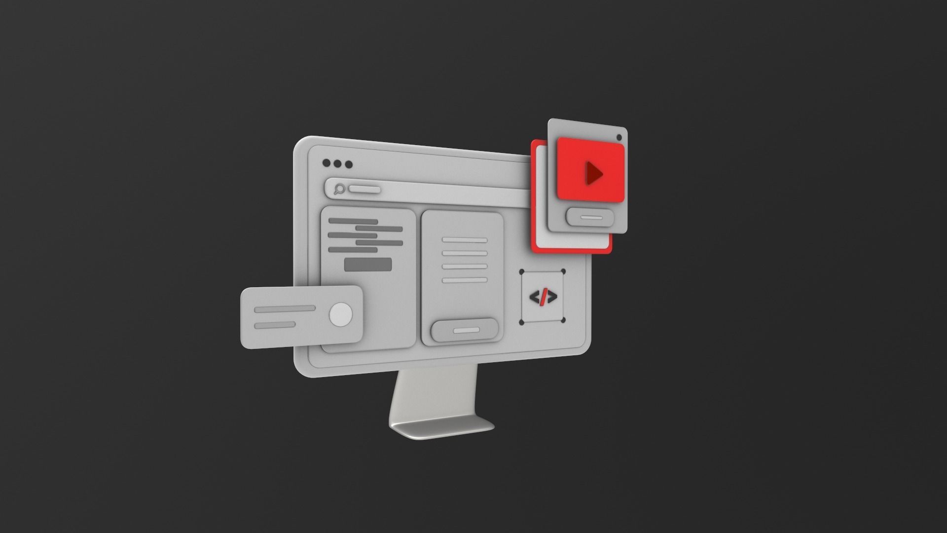 Design deployment Color Icon Design Software and web development 3D model | CGTrader