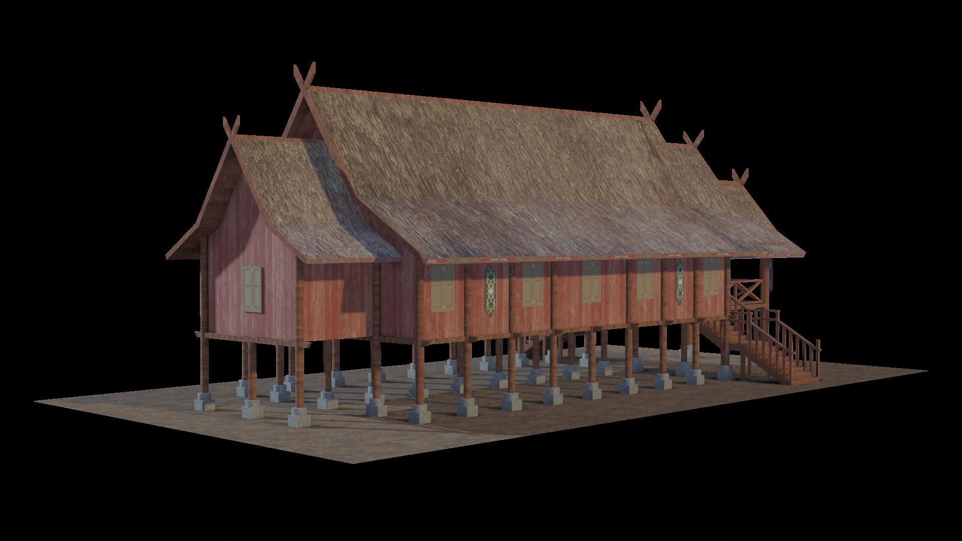 Rumah Adat Betang - Dayak 3D model | CGTrader