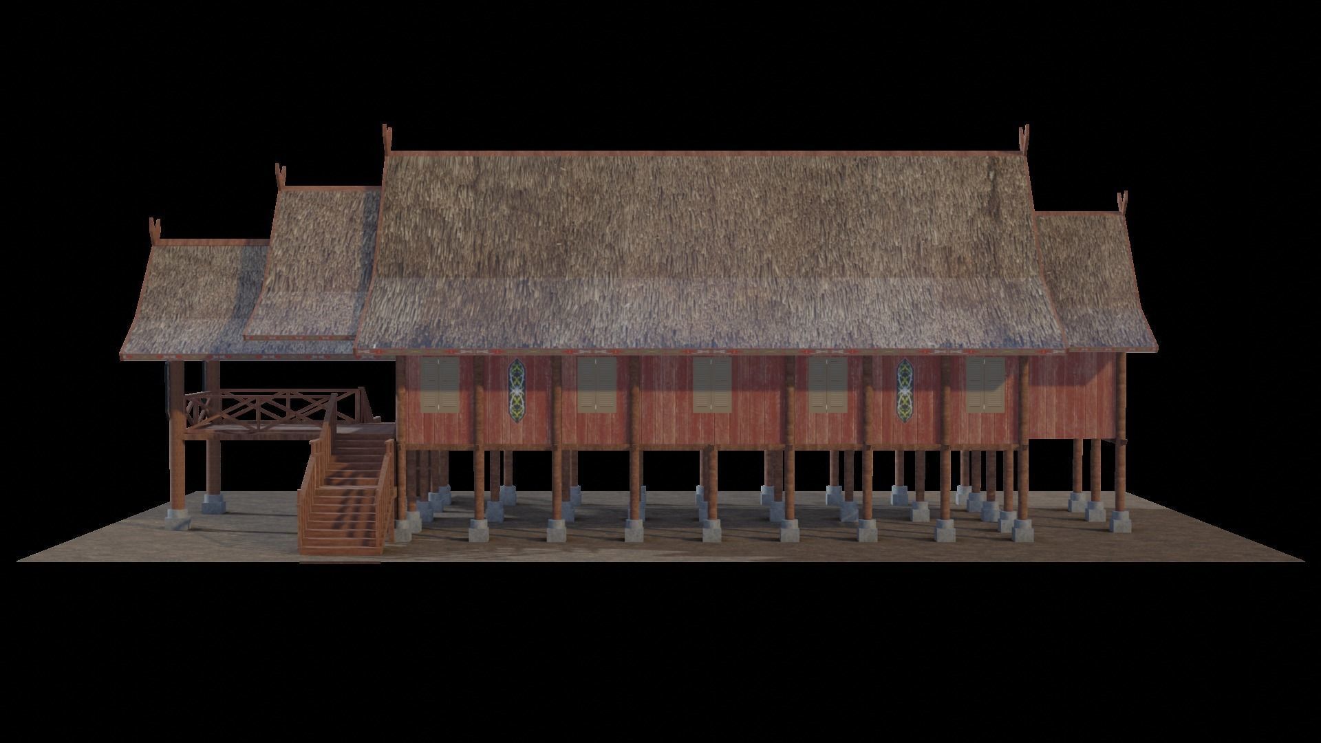 Rumah Adat Betang - Dayak 3D model | CGTrader