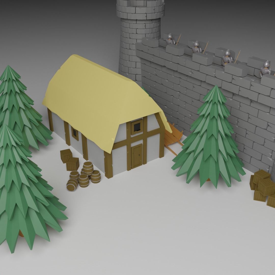 3D model Fortress Low-poly 3D model knight holding sword VR / AR / low-poly | CGTrader