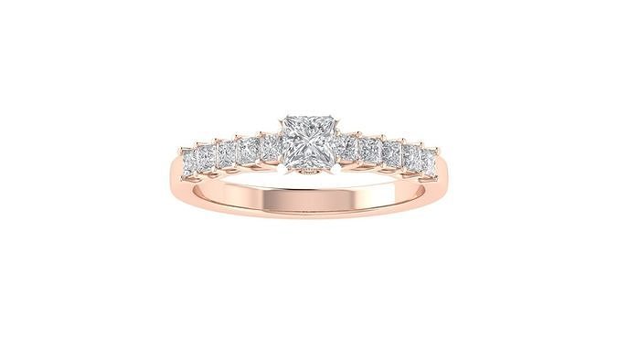 Women Engagement Princess Stone Ring 3dm STL OBJ Renders Details 3D ...
