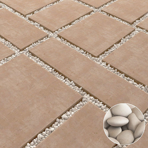 Paving tile pebble n11 3D model | CGTrader