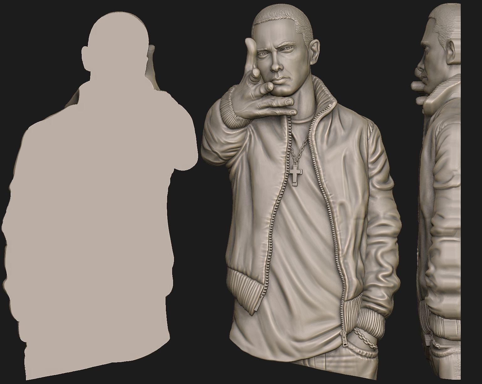 EMINEM Bas-Relief 3D Model - For Printing 3D print model 3D model 3D ...