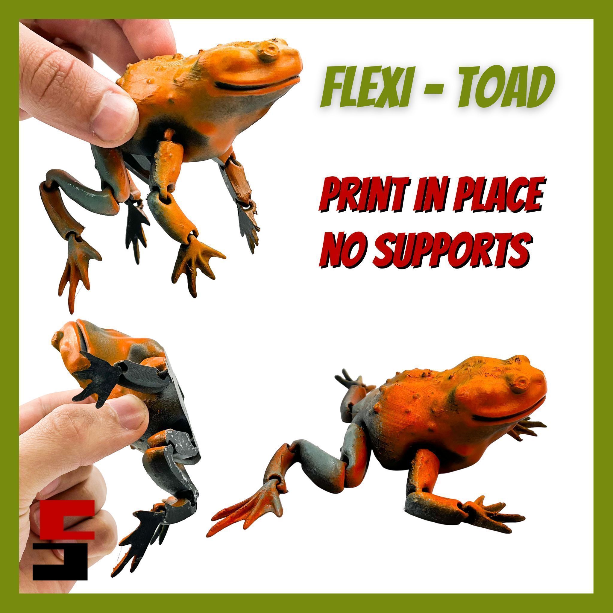 Flexi Toad Frog articulated print-in-place no supports 3D model 3D ...