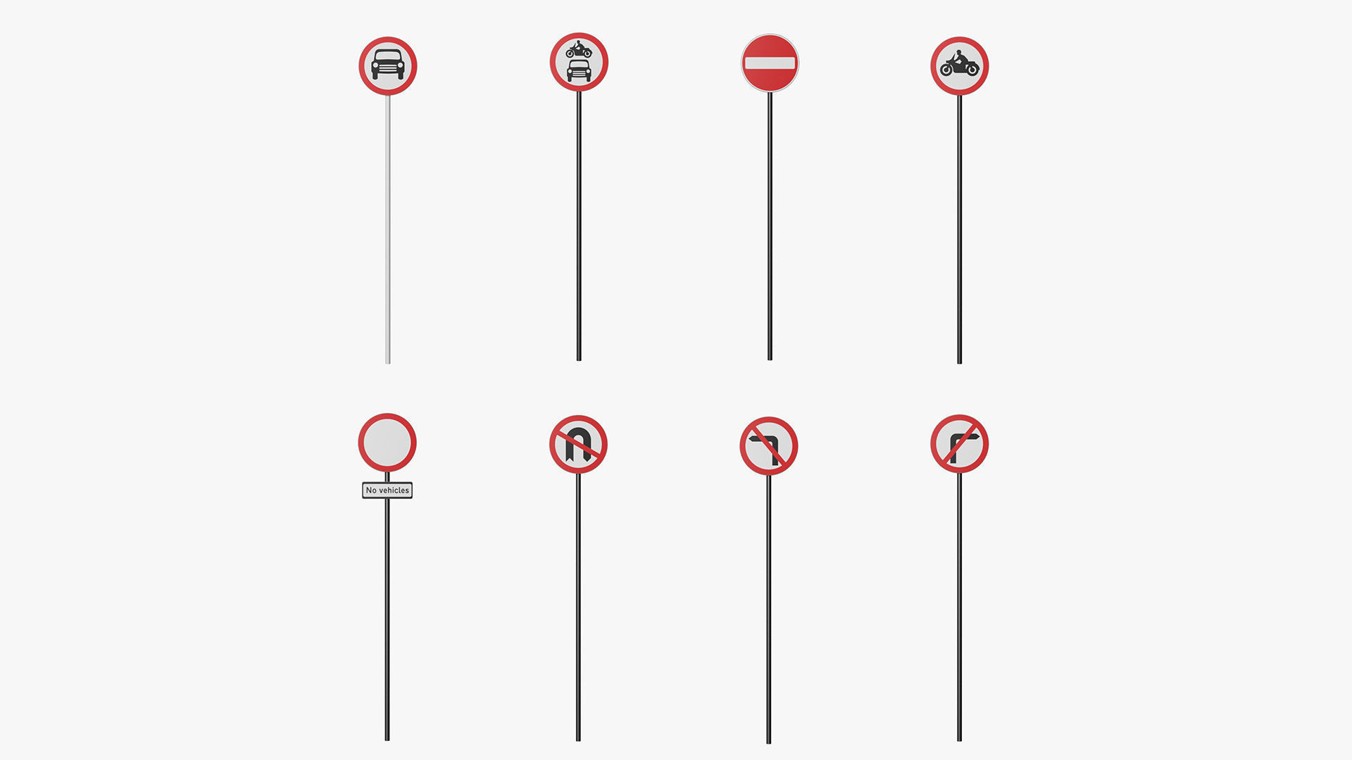 3D model 95 UK Traffic Road Signs Pack VR / AR / low-poly | CGTrader