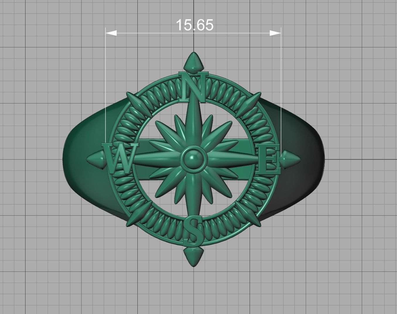 Wanderlust Compass Travel Ring Own design 3dmodel 3D model 3D printable ...