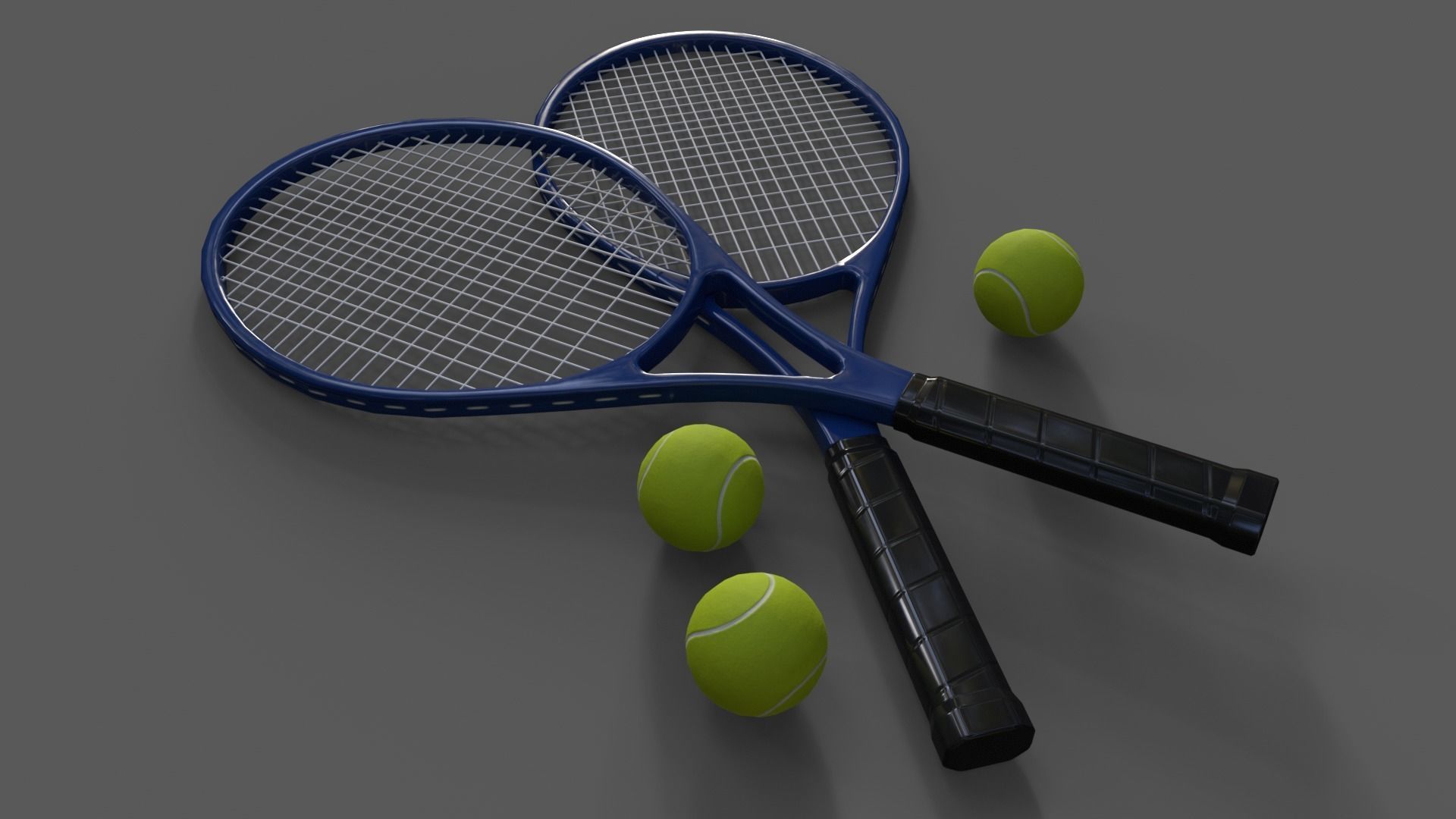 3D model PBR Tennis Racket Bat and Ball VR / AR / low-poly | CGTrader