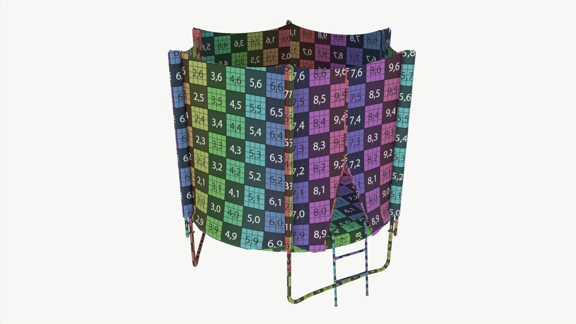 Outdoor Trampoline with Safety Net 3D model | CGTrader