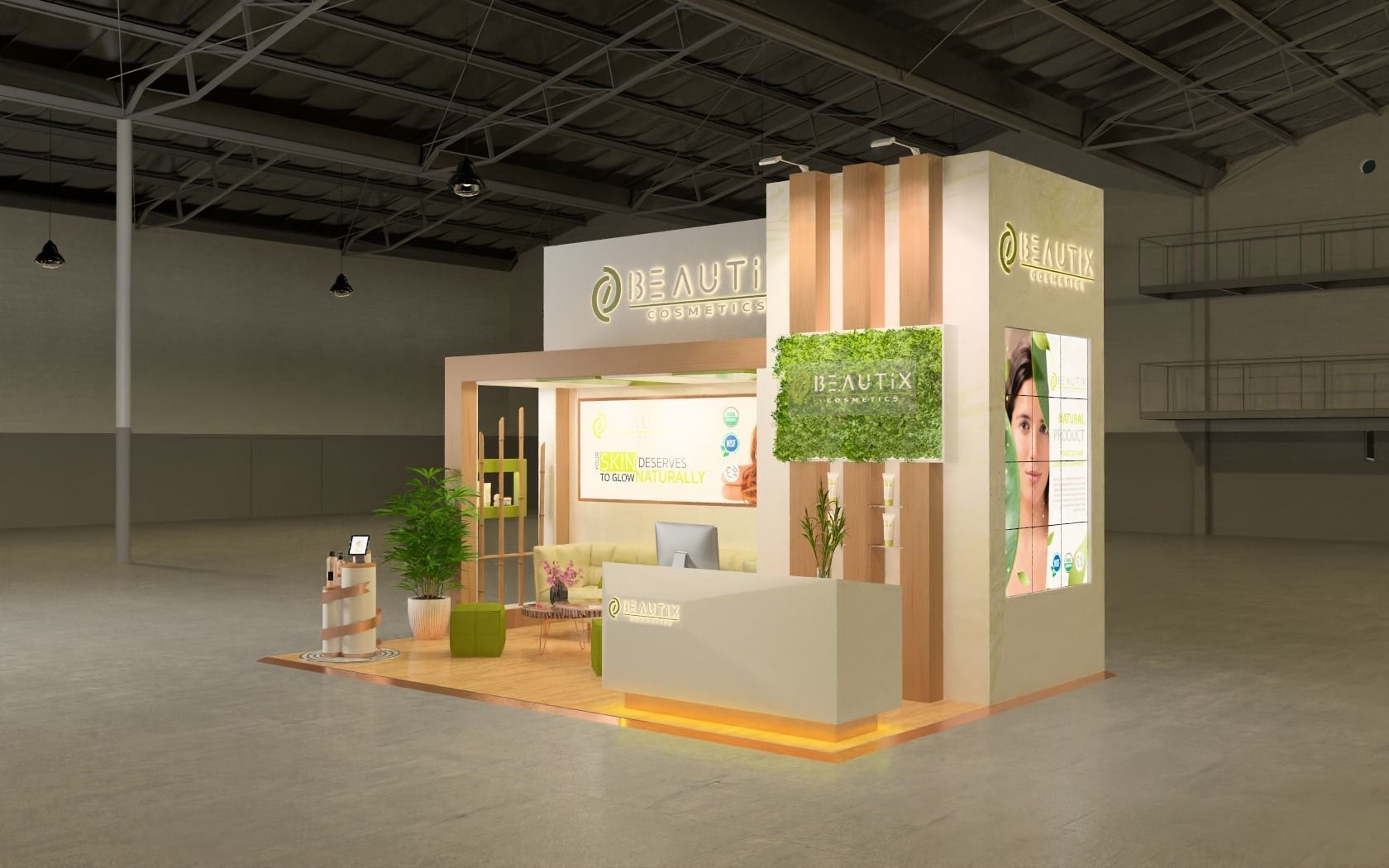 elegant exhibition cosmetic booth 3D model | CGTrader