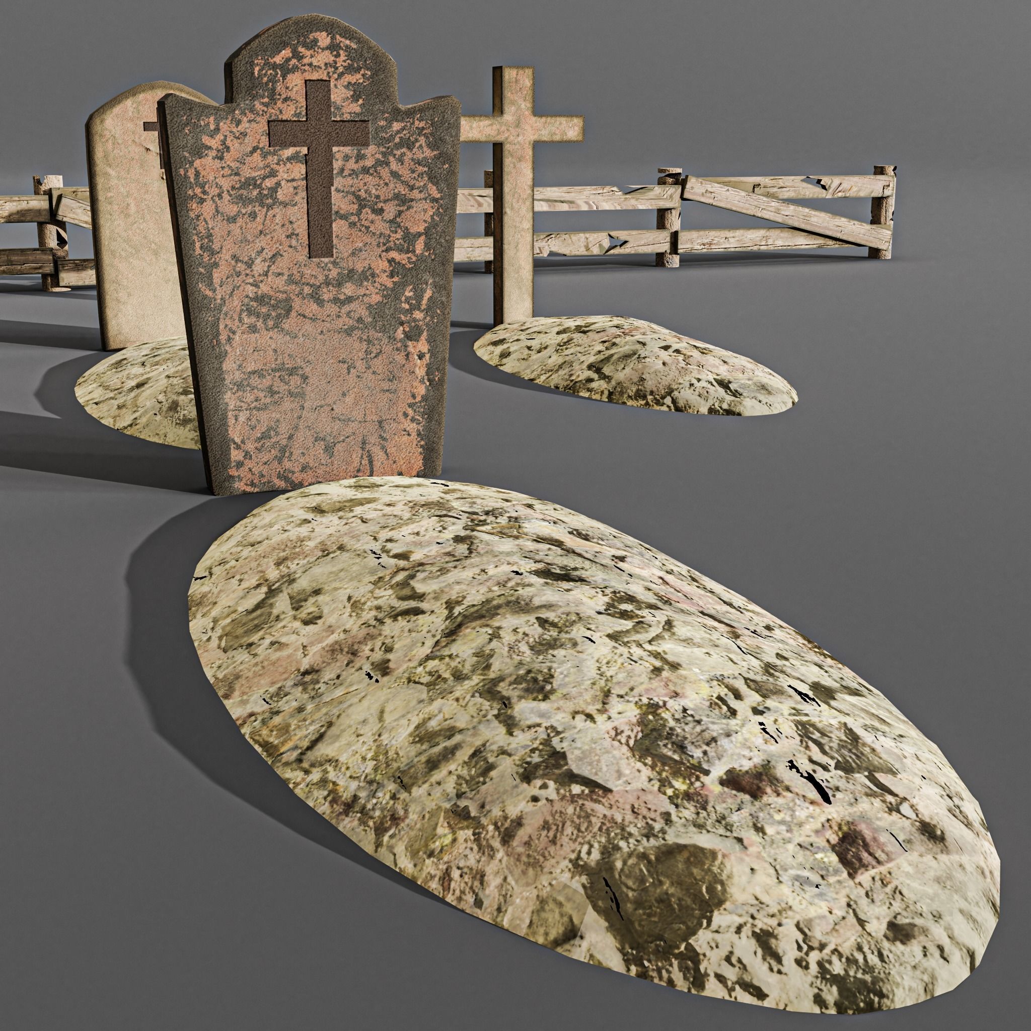 Western cemetery free VR / AR / low-poly 3D model | CGTrader