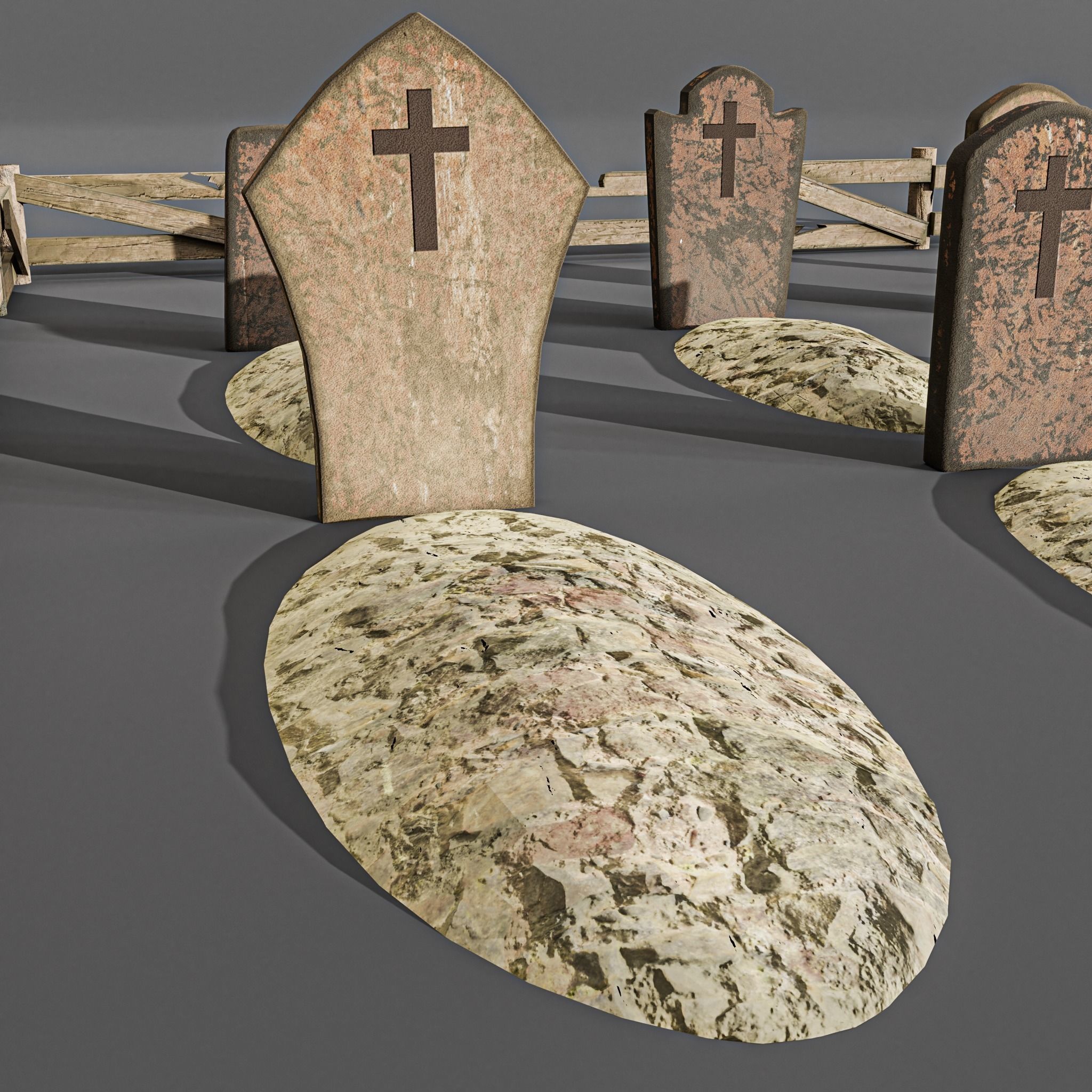 Western cemetery free VR / AR / low-poly 3D model | CGTrader