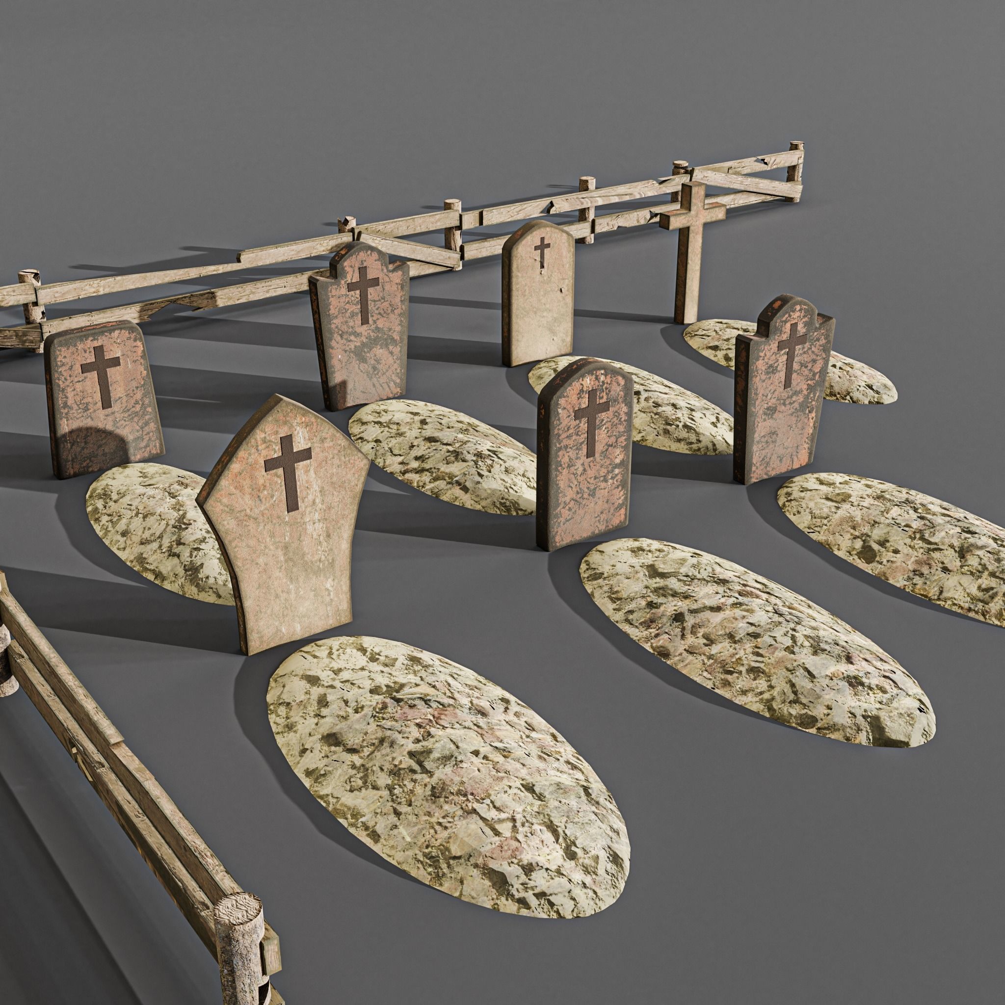 Western cemetery free VR / AR / low-poly 3D model | CGTrader