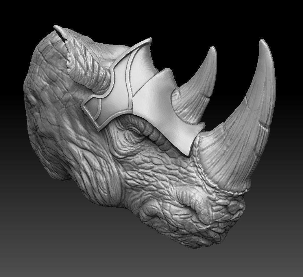 bas relief rhinoceros 3D model 3D printable | CGTrader