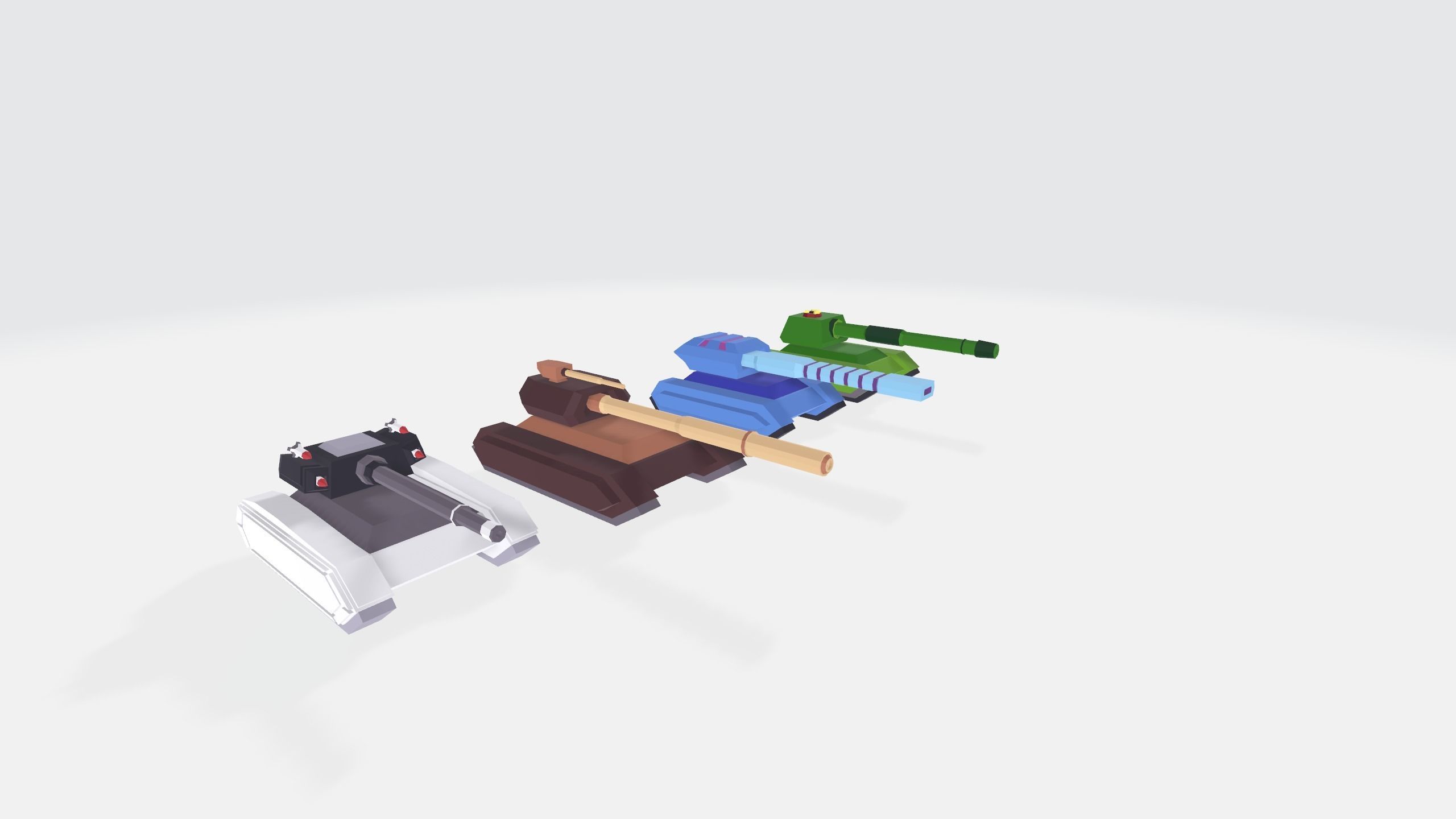 Low poly Tank for mass distraction for game turret can animate free VR ...