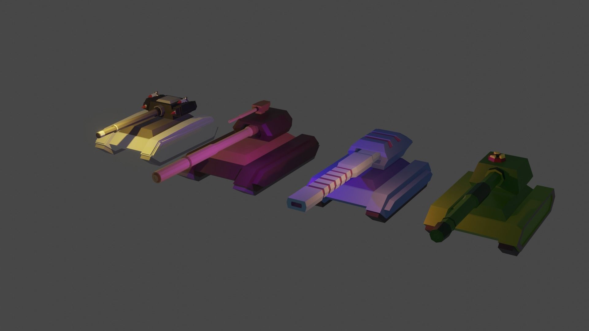 Low poly Tank for mass distraction for game turret can animate free VR ...