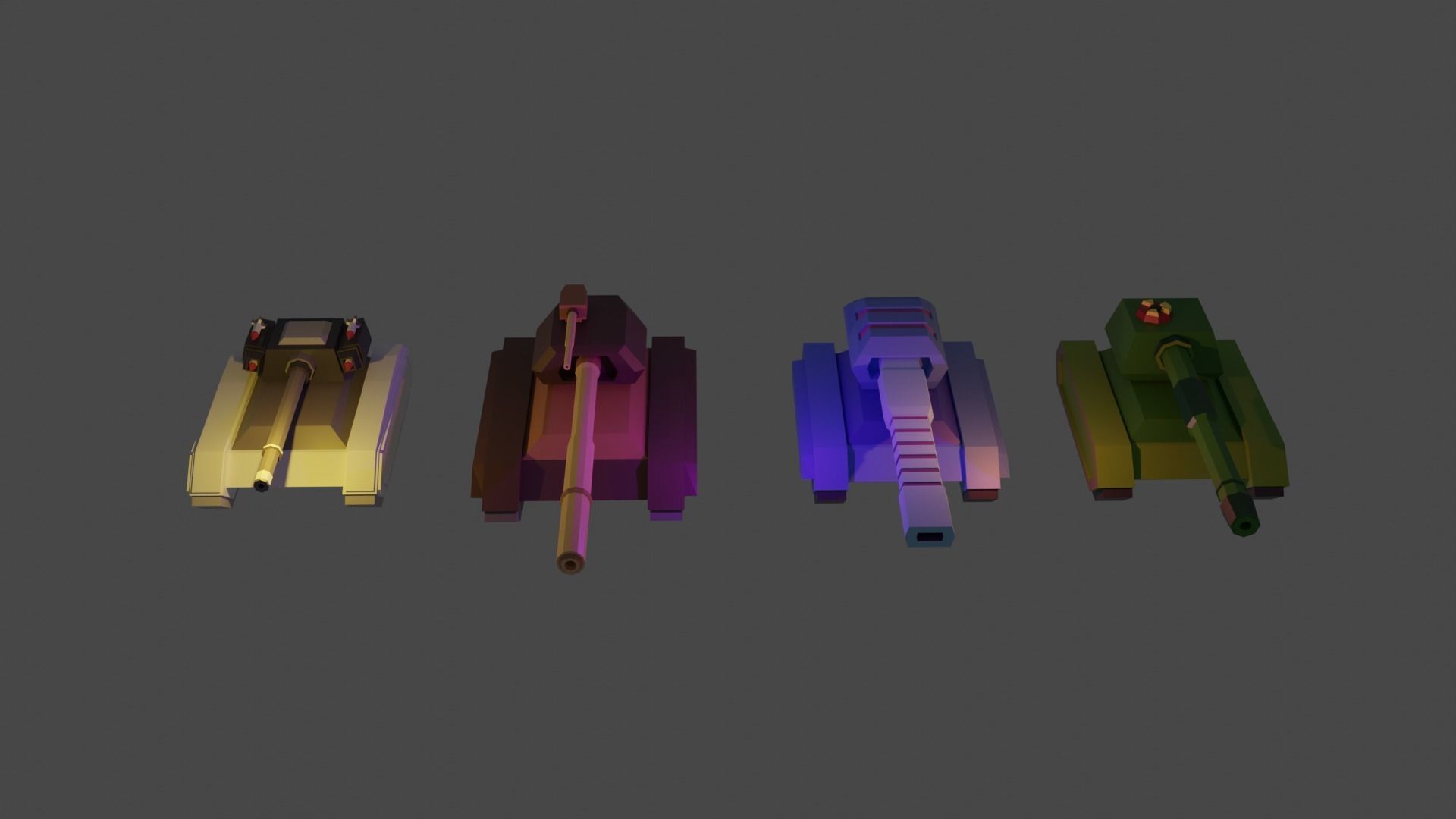Low poly Tank for mass distraction for game turret can animate free VR ...