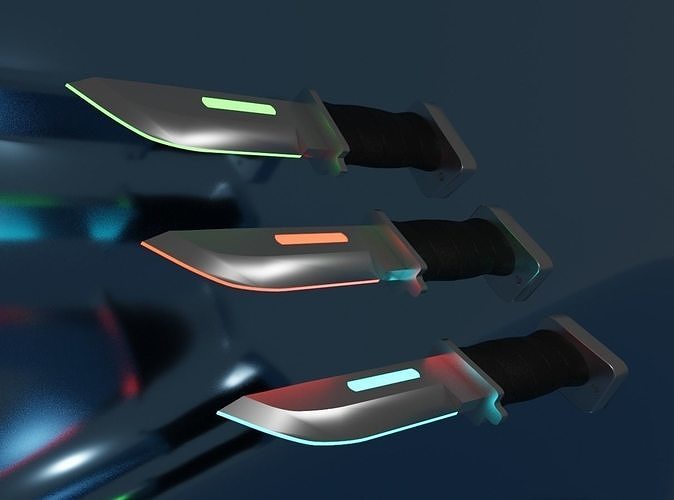 3D model Neon knife VR / AR / low-poly | CGTrader