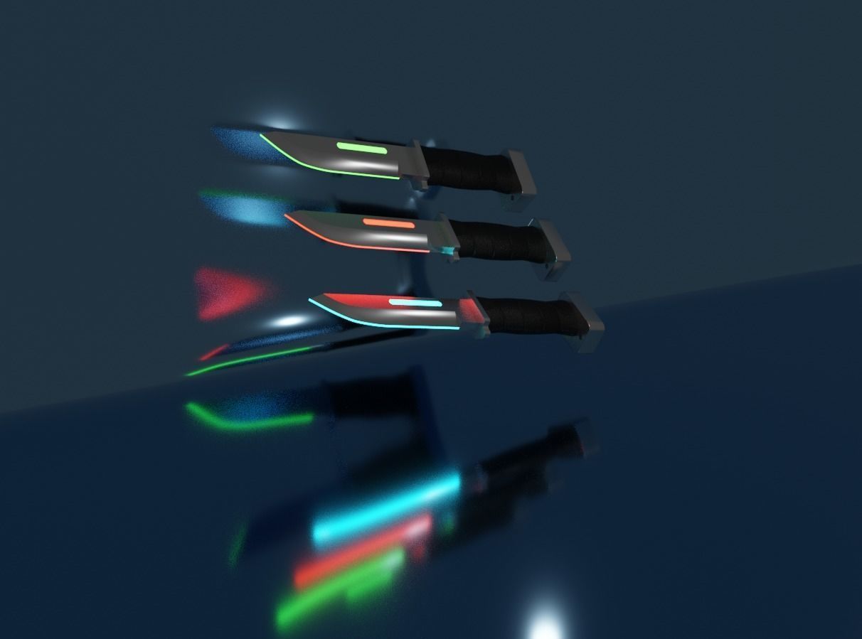 3D model Neon knife VR / AR / low-poly | CGTrader