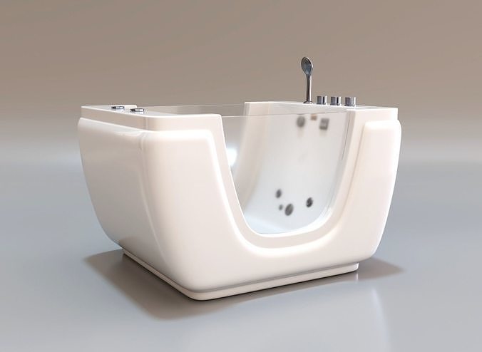 3D model Jacuzzi bath tub with two faucets VR / AR / low-poly | CGTrader