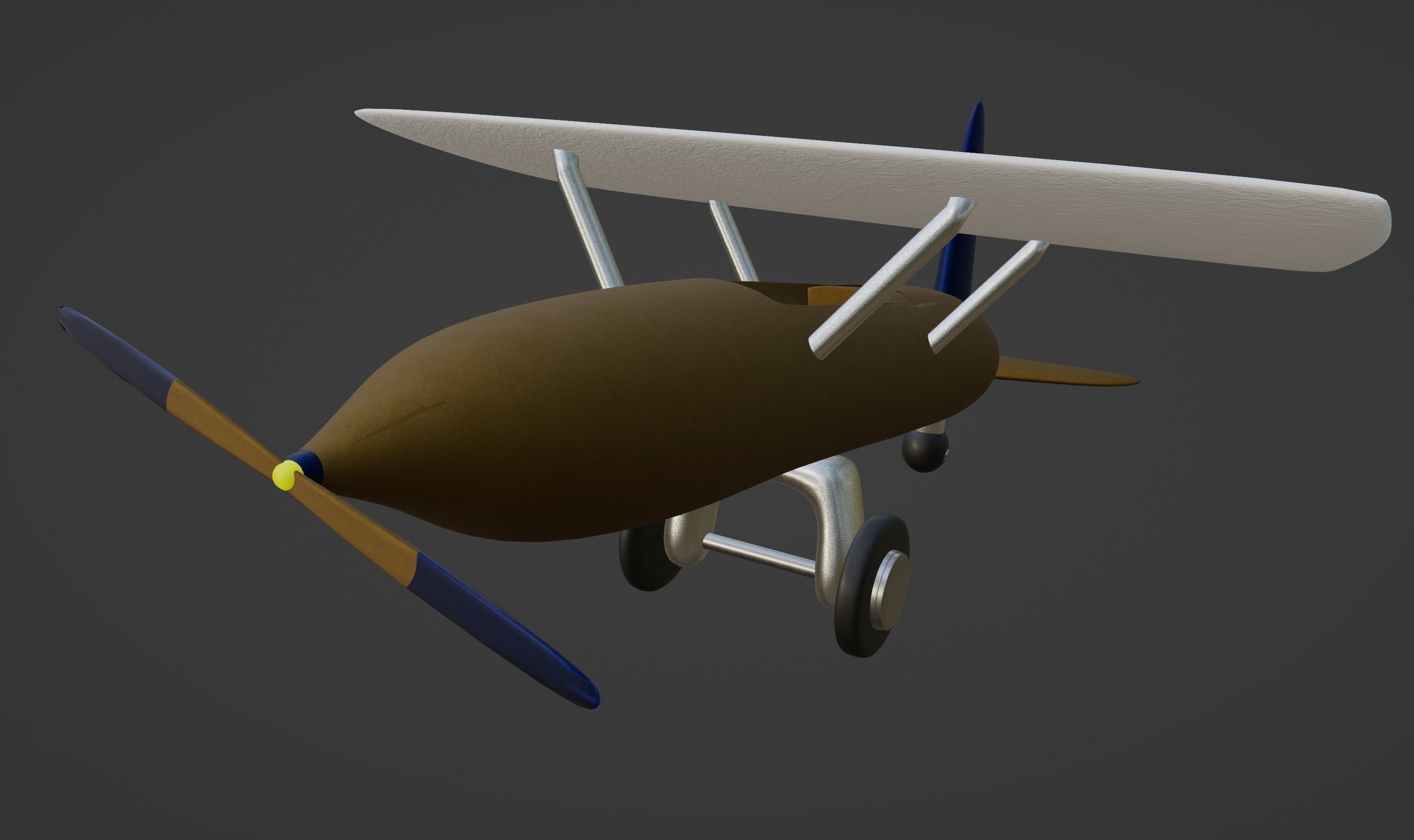 Wooden toy plane 3D model | CGTrader