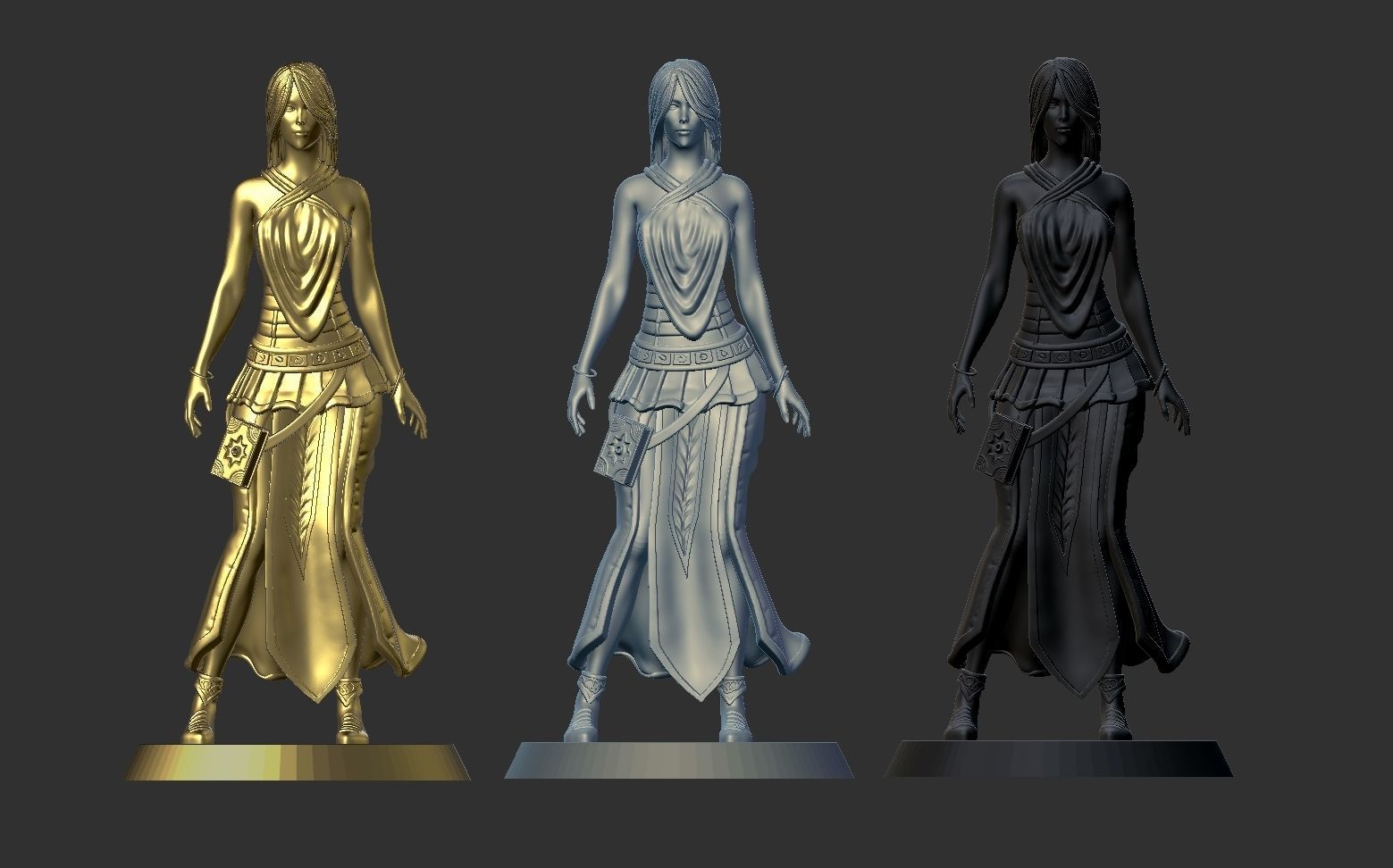 Female Spellcaster mage sorcerer 3D model 3D printable | CGTrader
