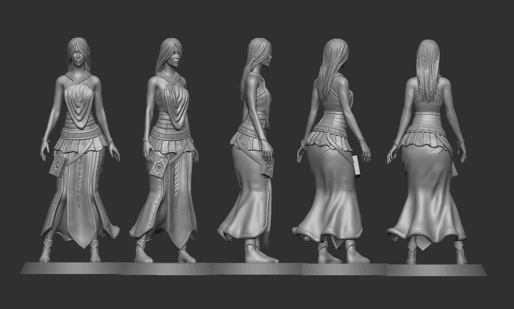 Female Spellcaster mage sorcerer 3D model 3D printable | CGTrader