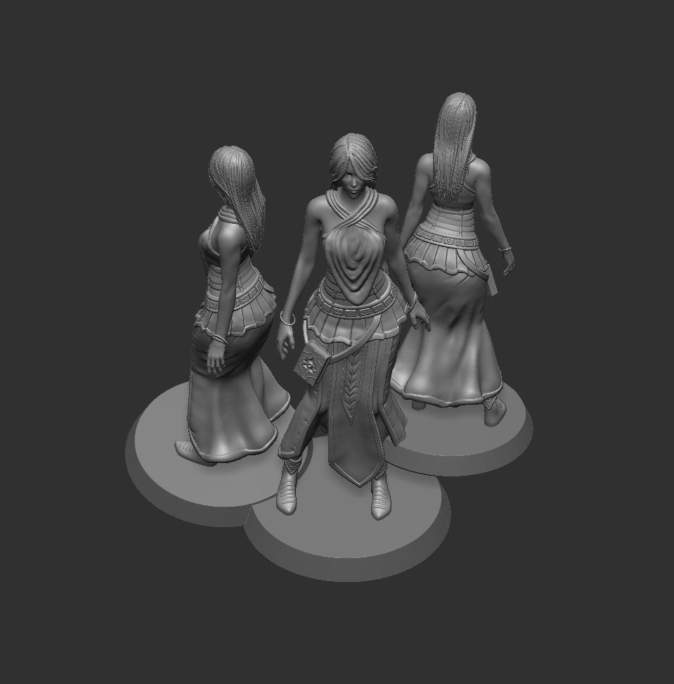 Female Spellcaster mage sorcerer 3D model 3D printable | CGTrader