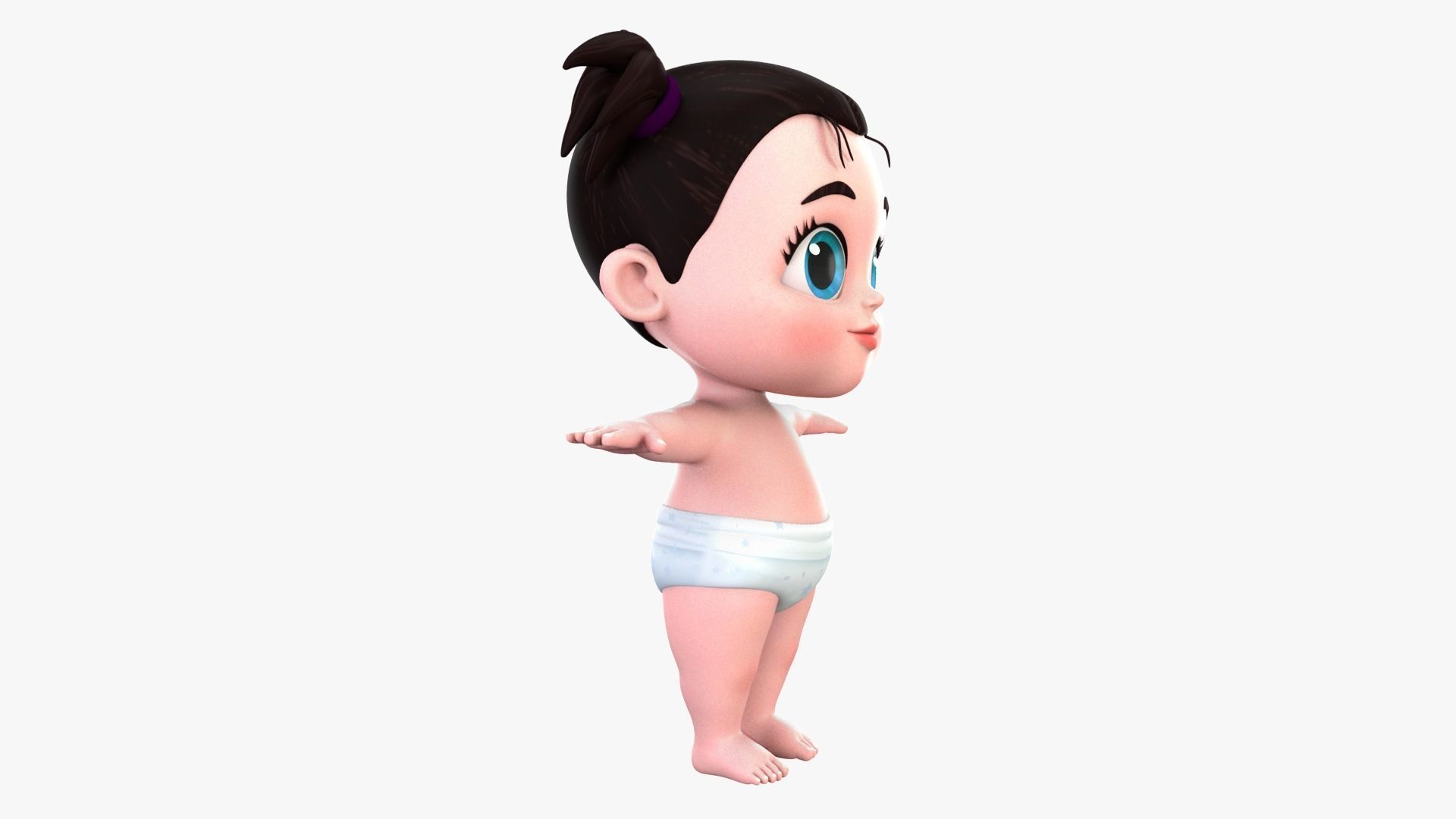 3D model Cartoon Baby Girl VR / AR / low-poly | CGTrader