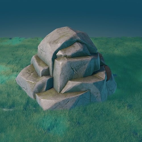 Stone with moss free VR / AR / low-poly 3D model | CGTrader