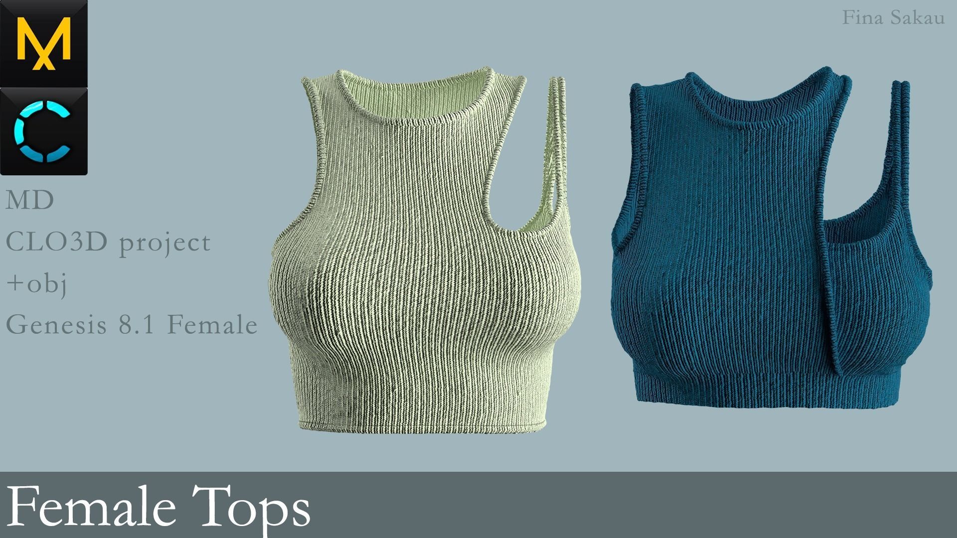 Female Tops Marvelous Designer 3D model | CGTrader