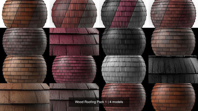 3D Model Collection Wood Roofing Pack 1 VR / AR / low-poly | CGTrader