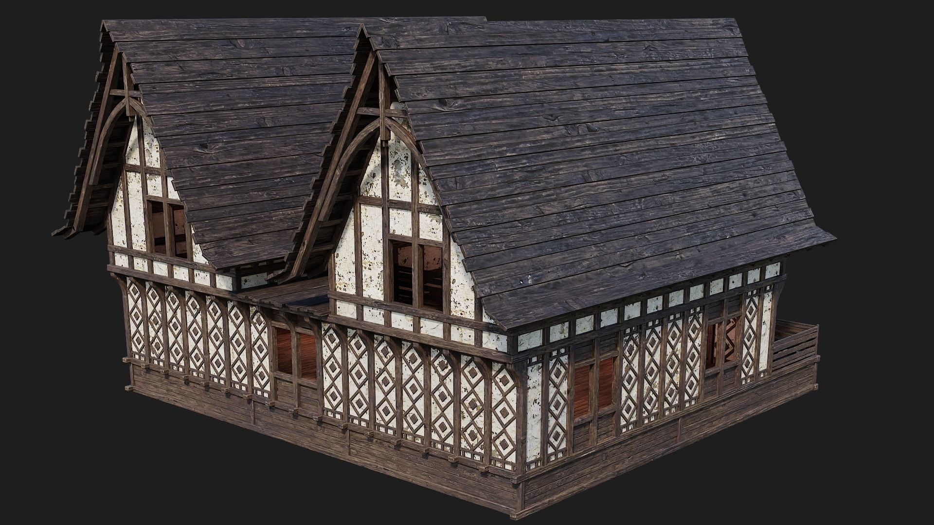 3D model Old Medieval Building 4K Textures GameReady 120 VR / AR / low ...