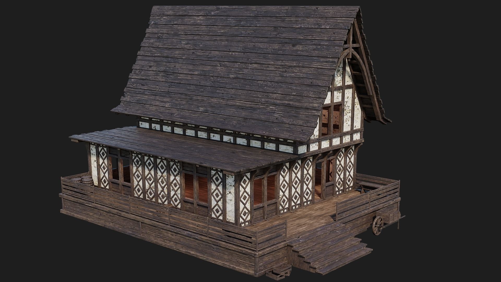 3D model 4 Old Medieval Building Pack 4K Textures GameReady 117 to 120 ...
