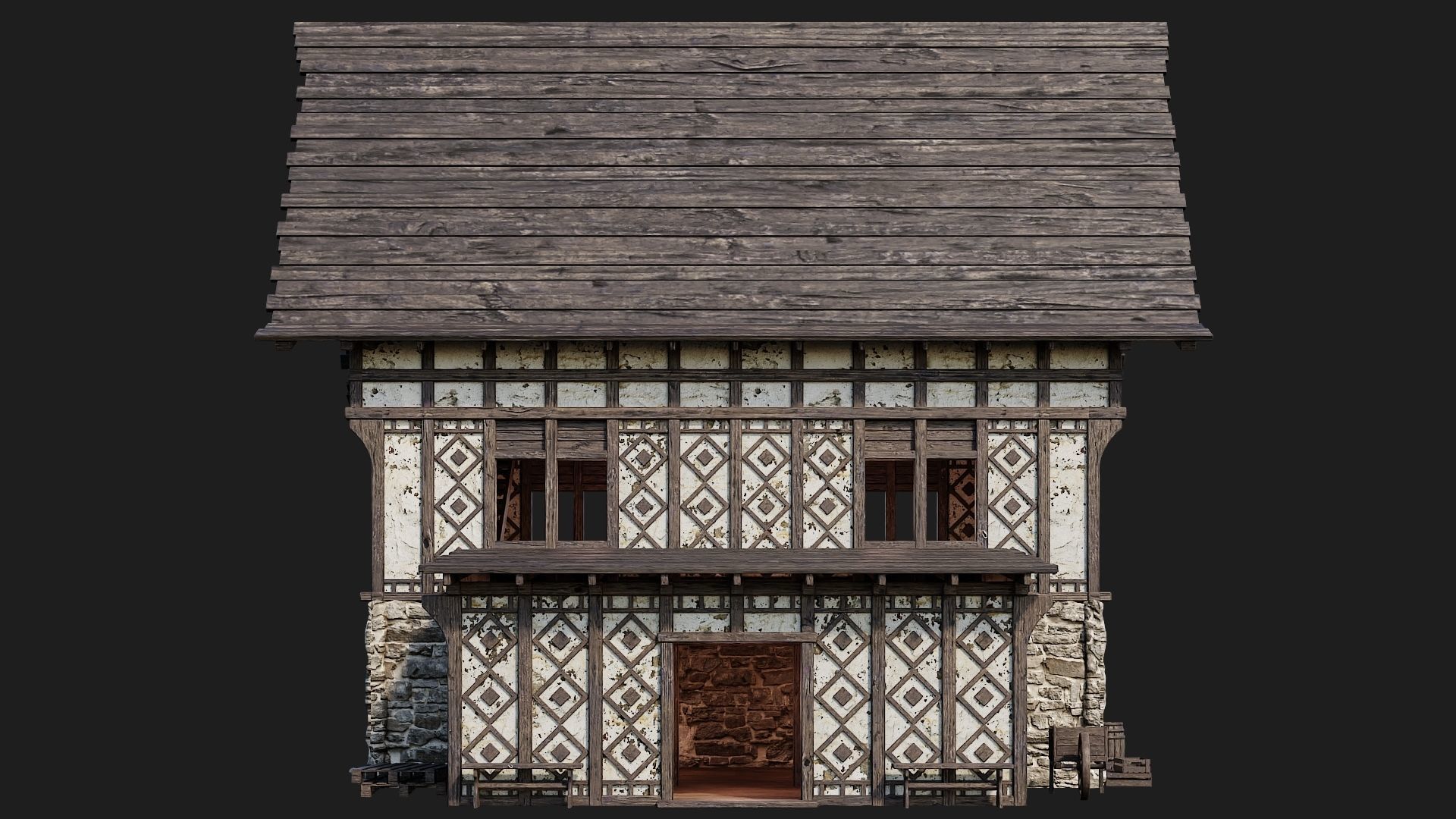 3D model 4 Old Medieval Building Pack 4K Textures GameReady 117 to 120 ...