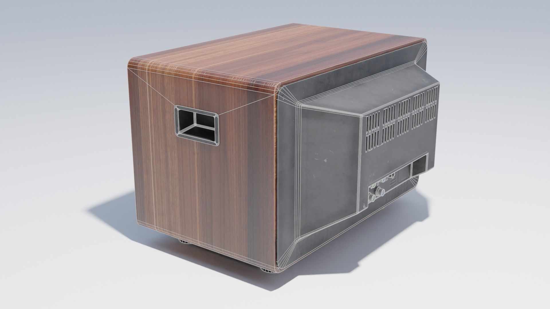 3D model Retro Wooden TV Unit 4K Textures VR / AR / low-poly | CGTrader