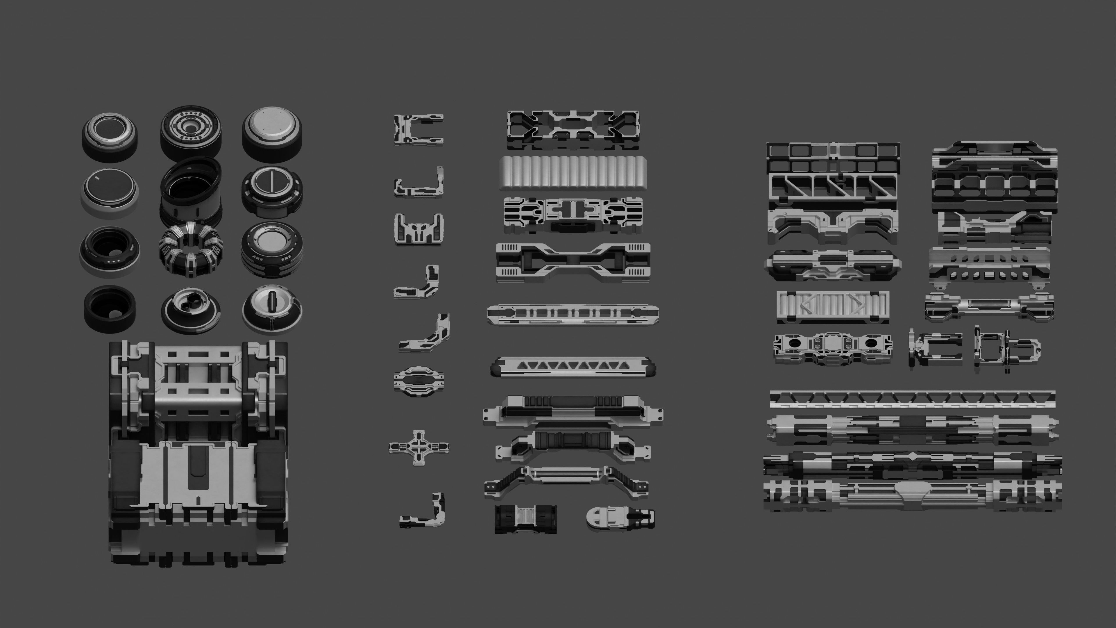 Sci-Fi Greebles Collection 2 3D model | CGTrader