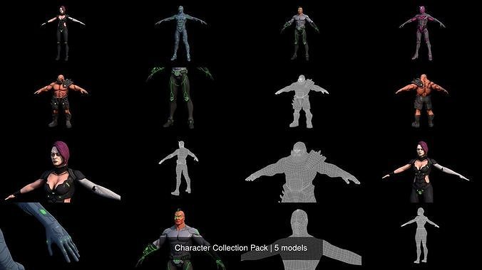 Character Collection Pack VR / AR / low-poly | CGTrader