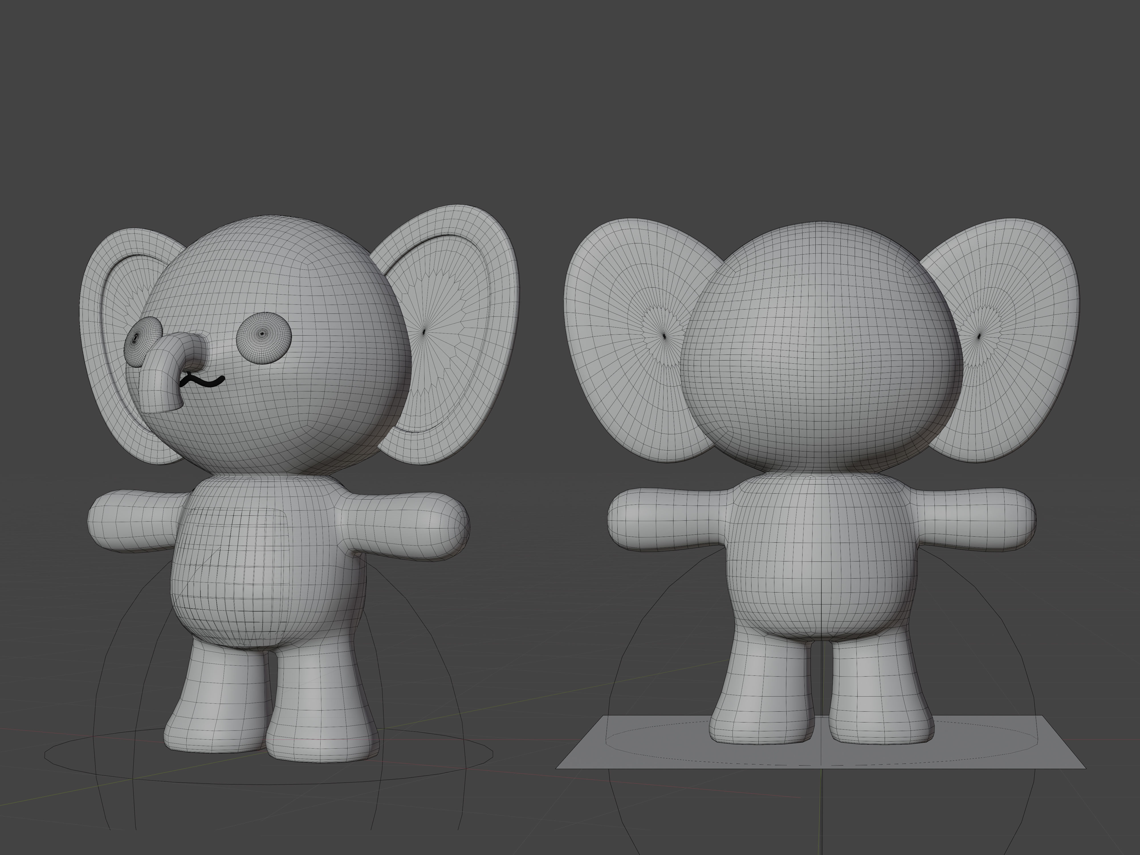 Character Elephant kawaii cute 3D model | CGTrader