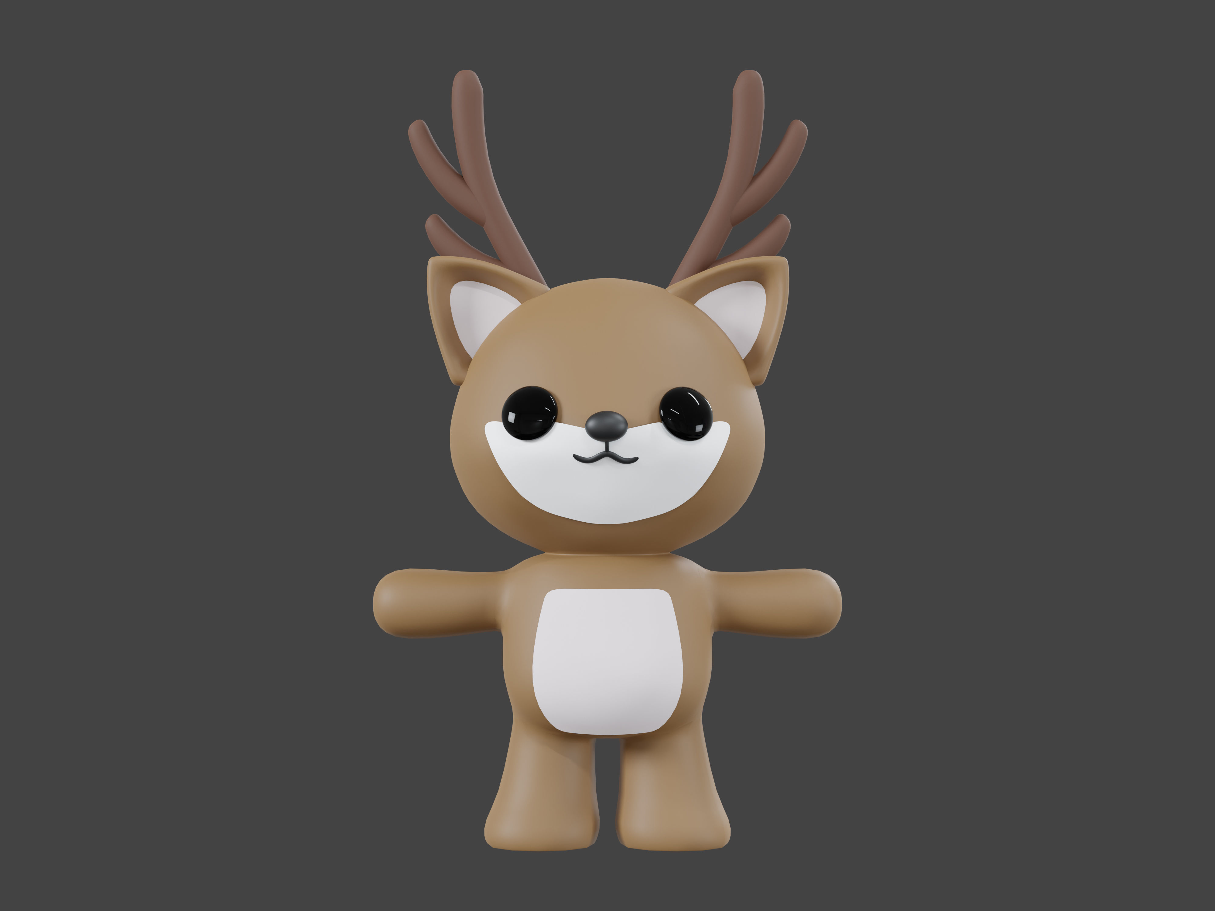 Character Reindeer kawaii cute 3D model | CGTrader