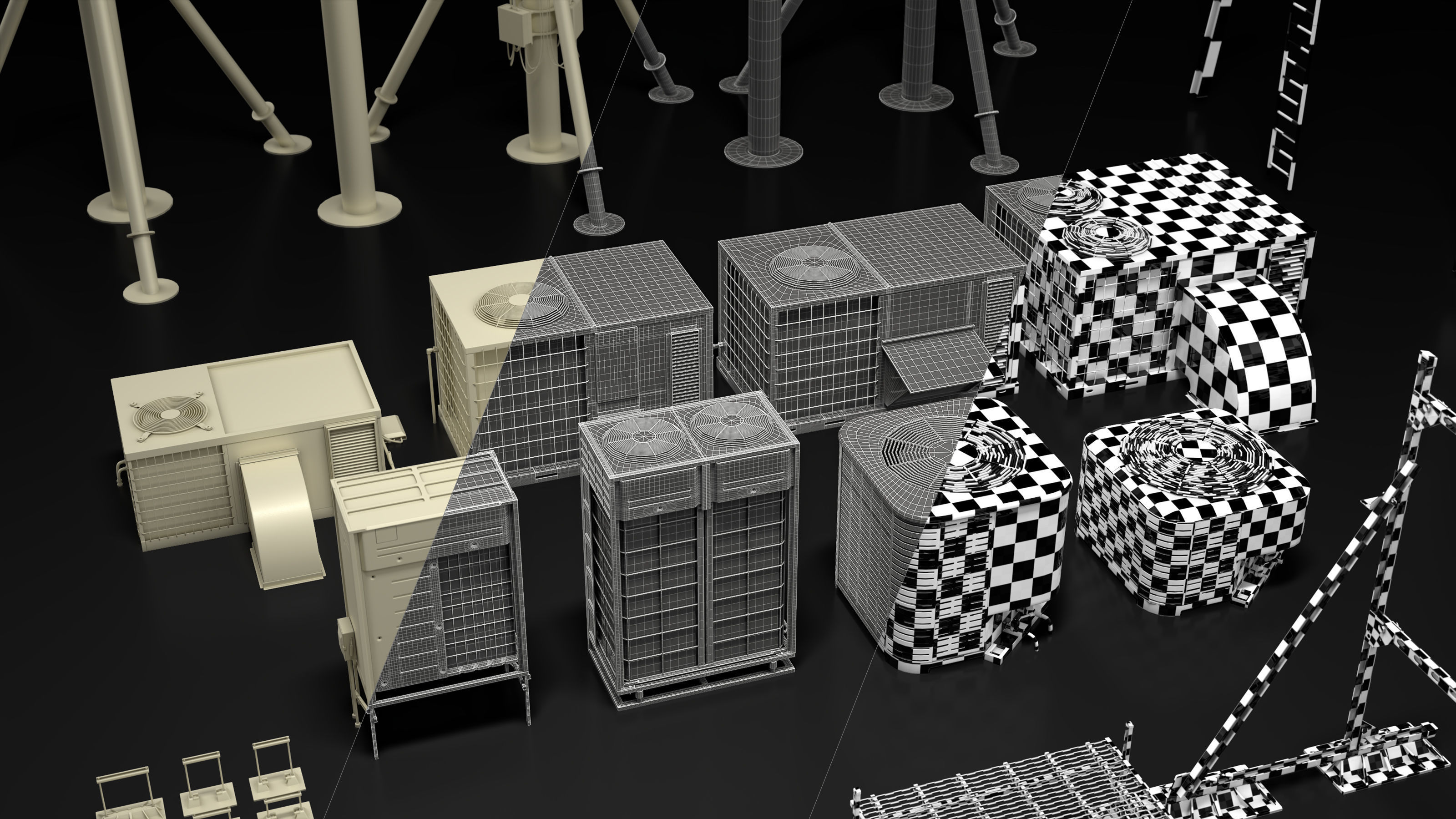 3D model 110 Rooftops props VR / AR / low-poly | CGTrader