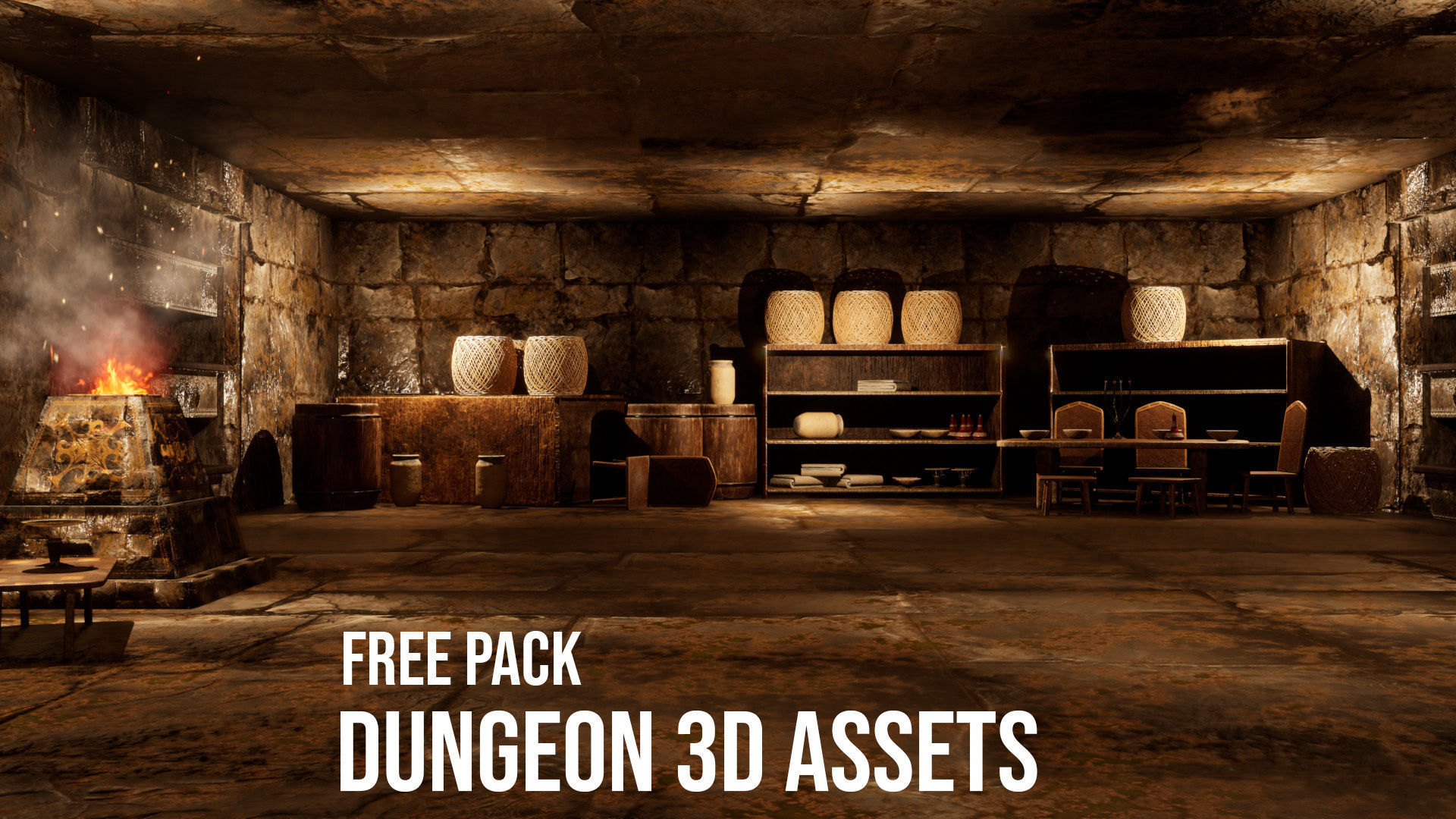 Dungeon Assets Pack free 3D model | CGTrader