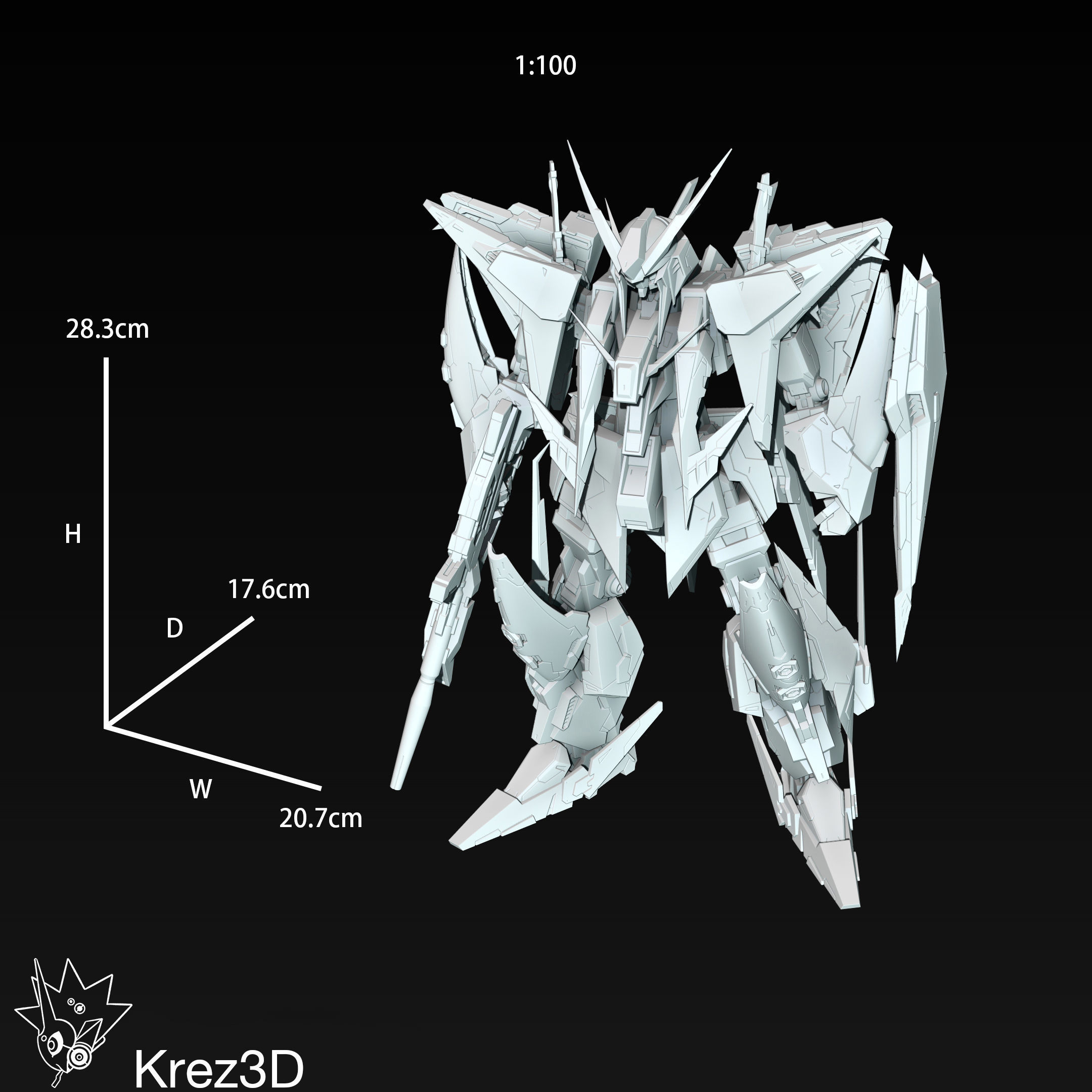 Xi Gundam 3D model 3D printable | CGTrader