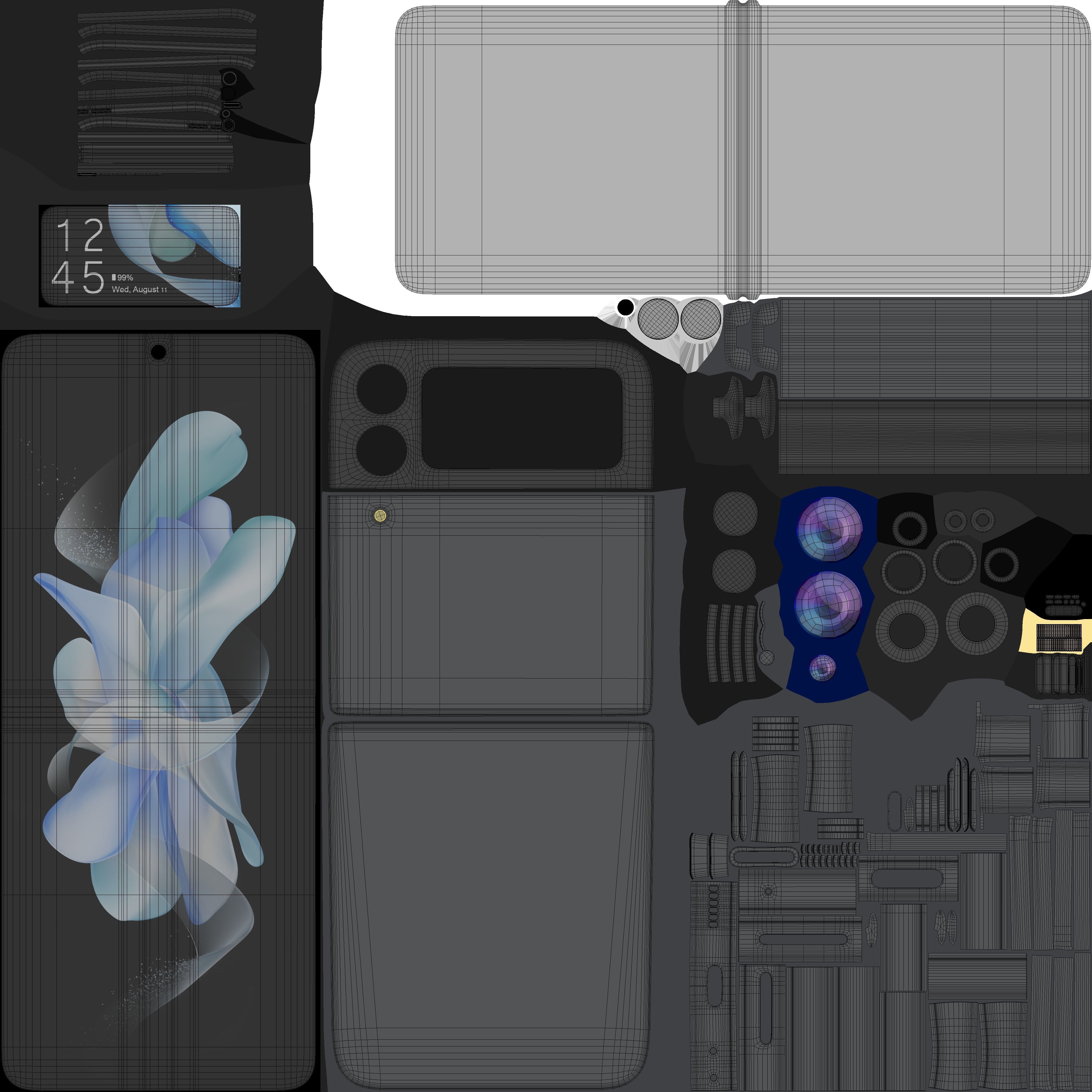3D model Samsung Galaxy Z Flip 4 Graphite Rigged VR / AR / low-poly ...