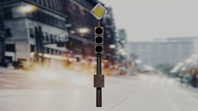 3D model Old Rusty City Traffic Light VR / AR / low-poly | CGTrader