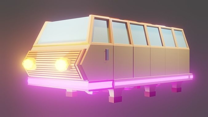 Free low poly flying future bus free VR / AR / low-poly 3D model | CGTrader