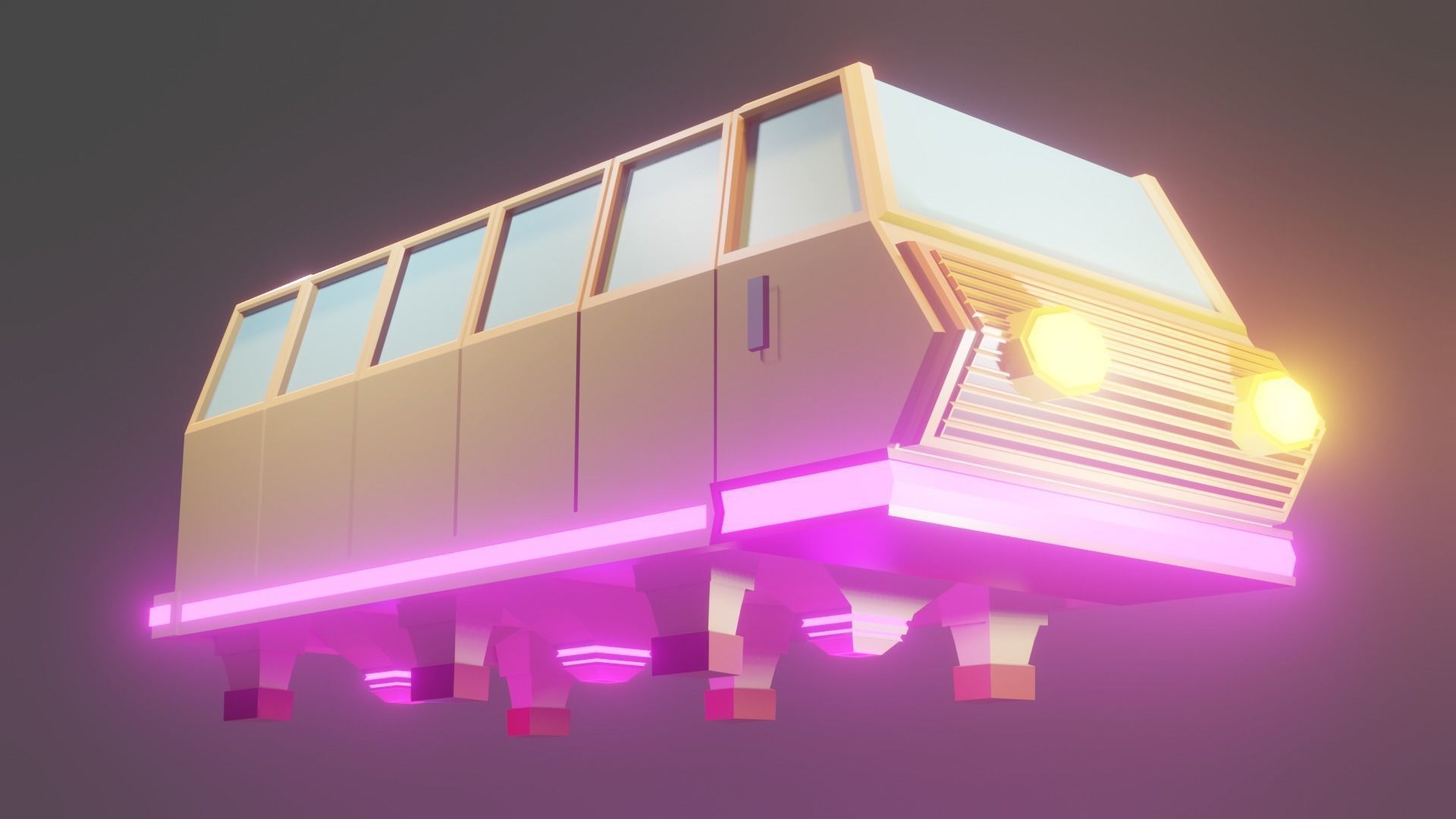 Free low poly flying future bus free VR / AR / low-poly 3D model | CGTrader
